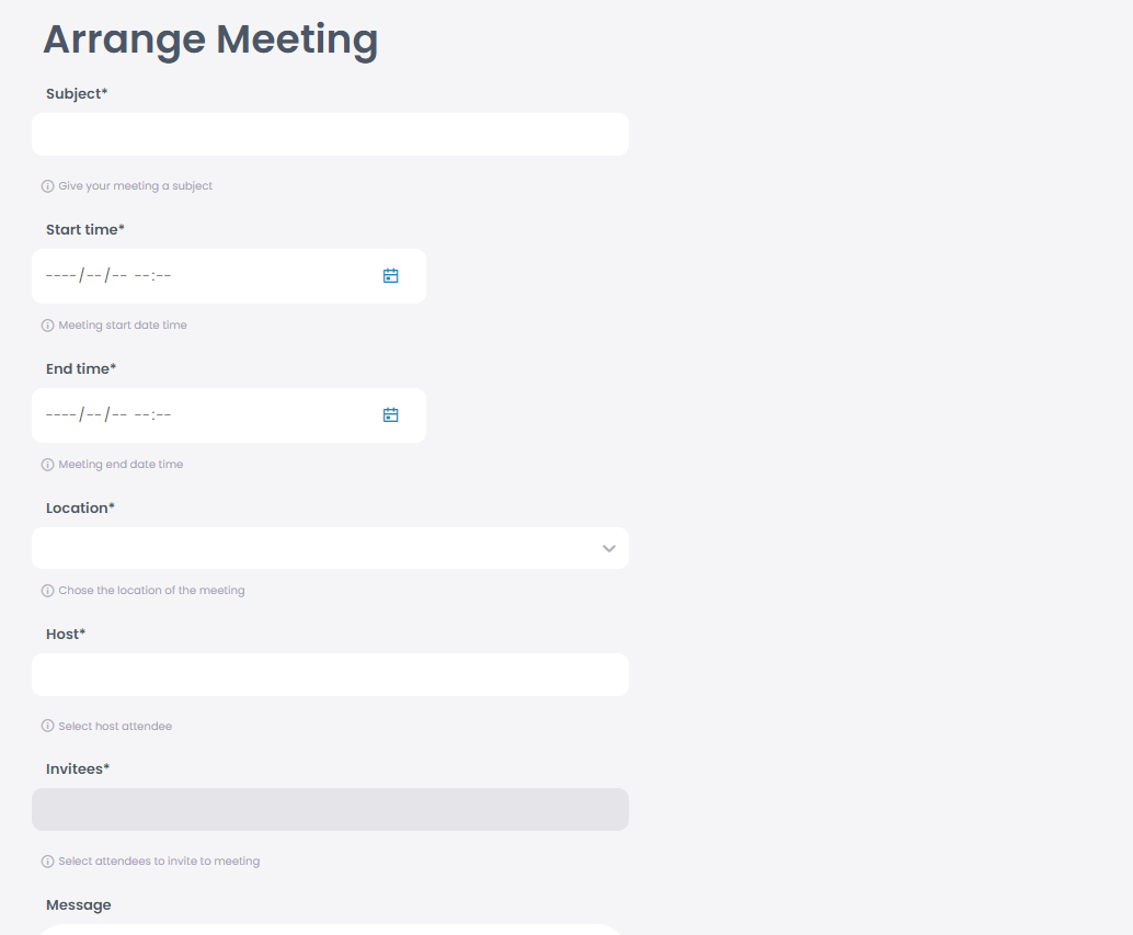 Organizers – Meetings – Arrange Meetings – hubs101