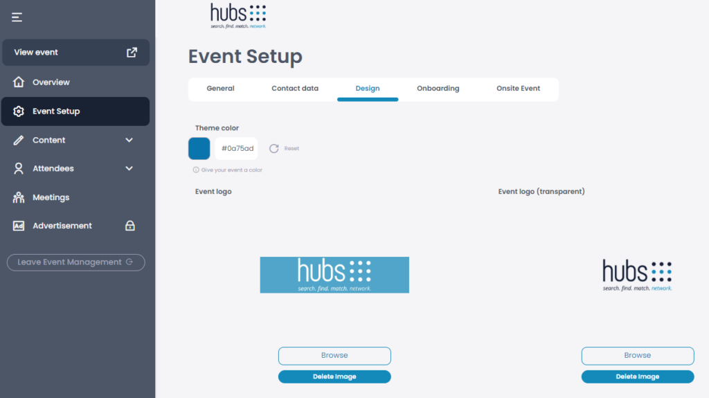 Organizers – Event Setup – Design – hubs101